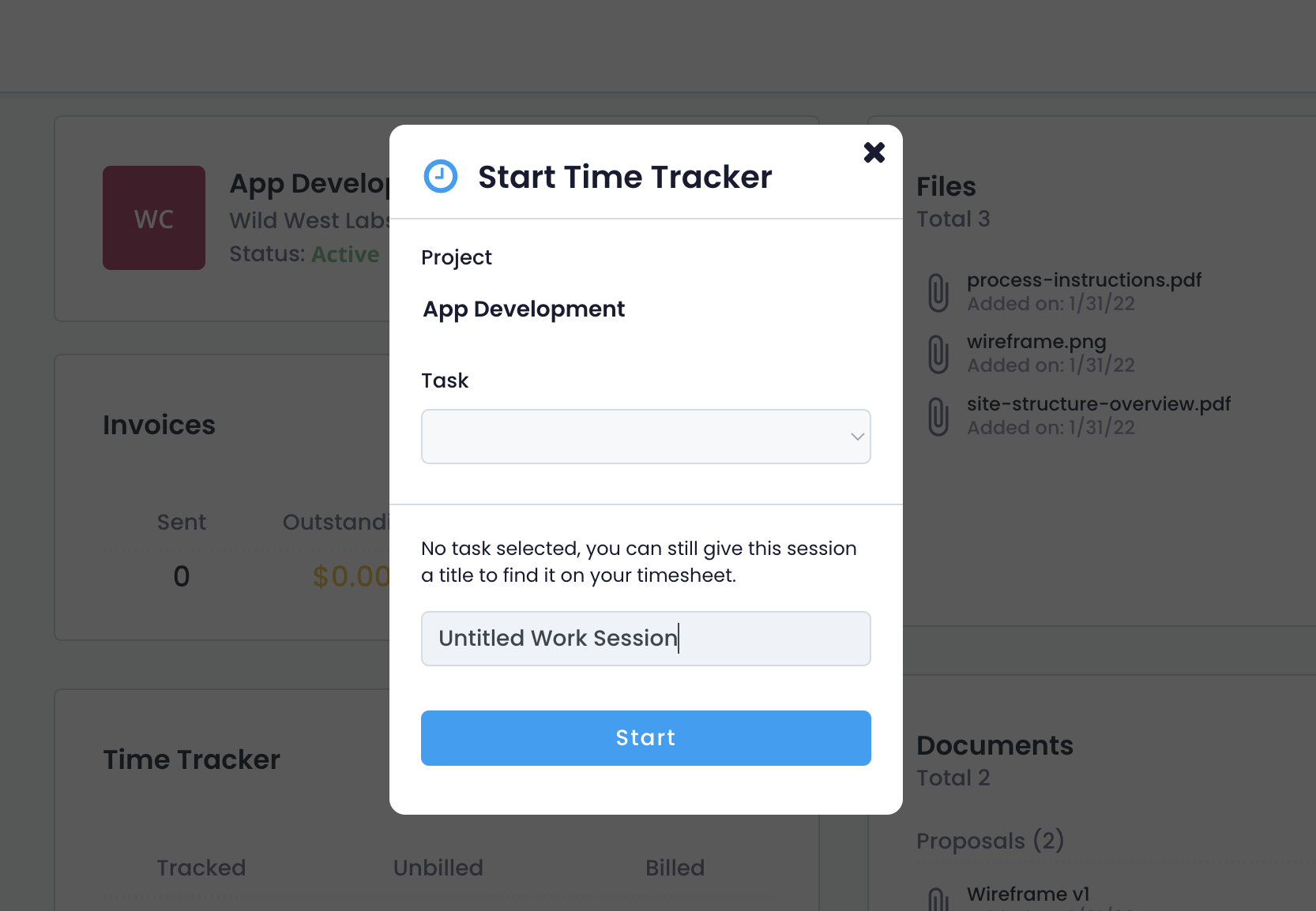 Detailed project view - Kosmo