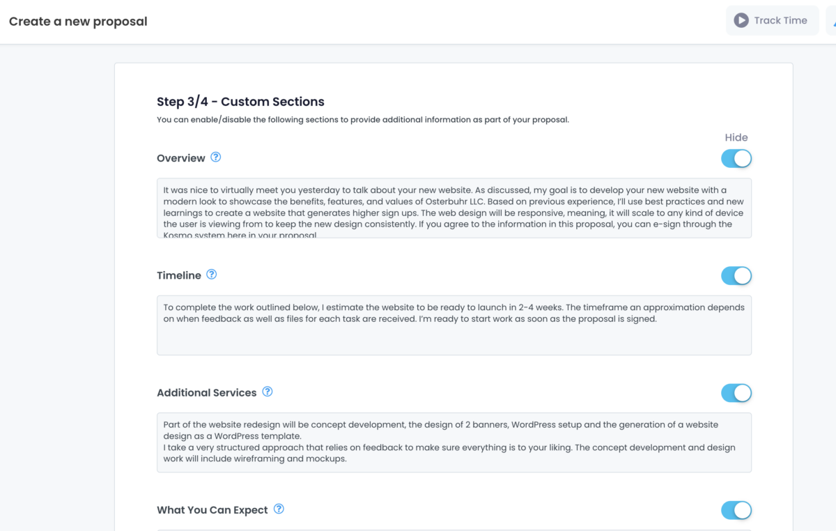 How to create a proposal - Kosmo