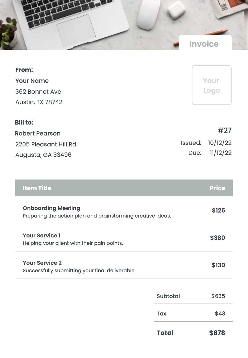 Computer Service Invoice Templates - Kosmo