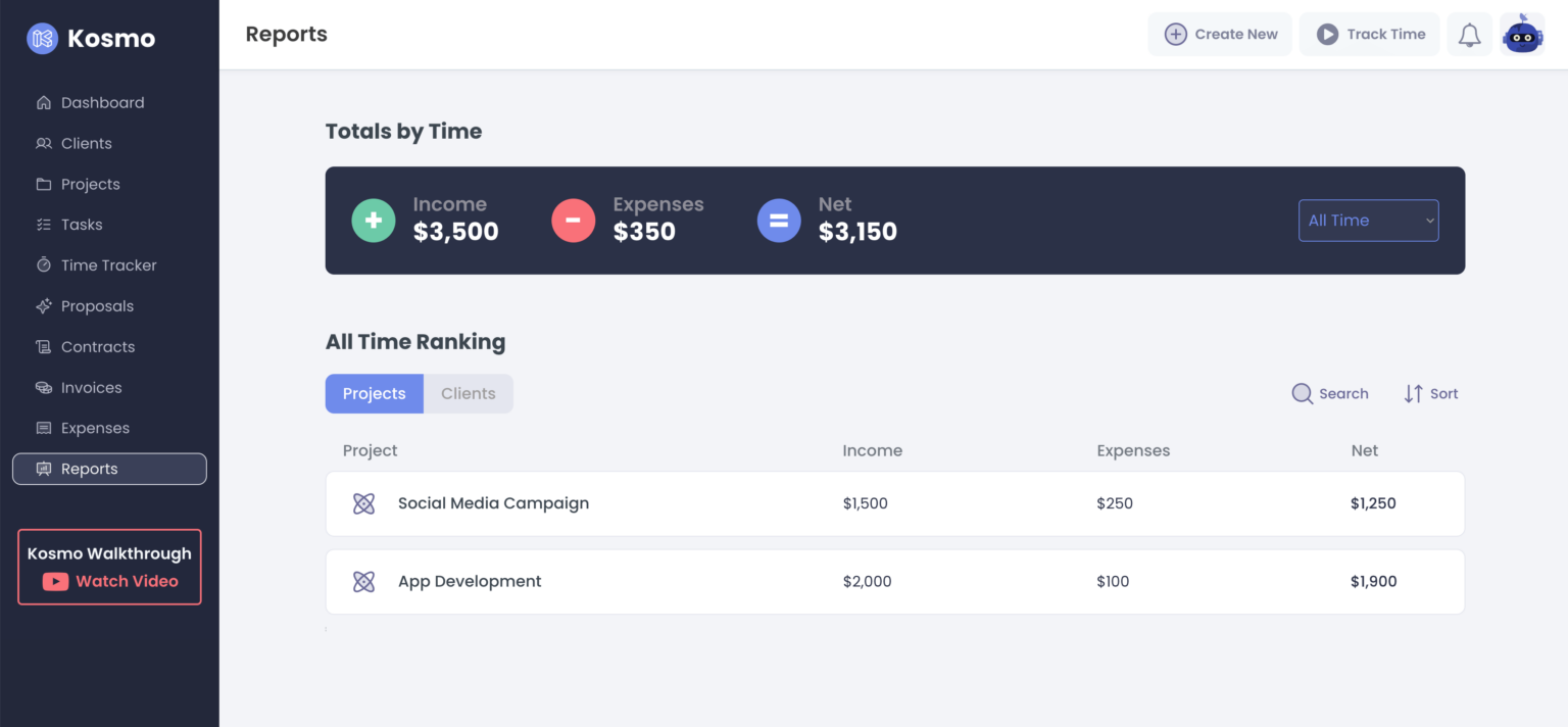 Reports Overview - Kosmo